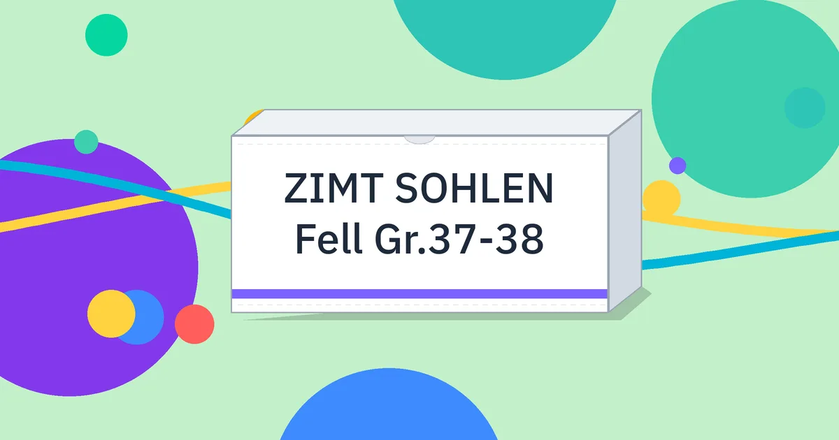 Symbolbild: Packung mit der Aufschrift ZIMT SOHLEN Fell Gr.37-38 (PZN 20341944) – Verfügbarkeit und Bezug in Apotheken in Frankfurt am Main