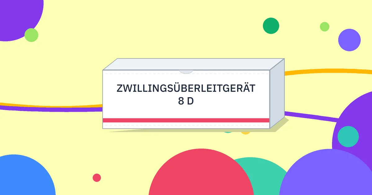 Symbolbild: Packung mit der Aufschrift ZWILLINGSÜBERLEITGERÄT 8 D (PZN 00891677) – Verfügbarkeit und Bezug in Apotheken in Frankfurt am Main