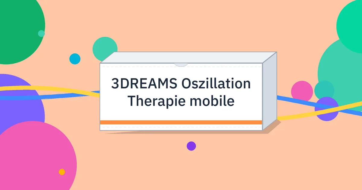 Symbolbild: Packung mit der Aufschrift 3DREAMS Oszillation Therapie mobile (PZN 19784843) – Verfügbarkeit und Bezug in Apotheken in Frankfurt am Main