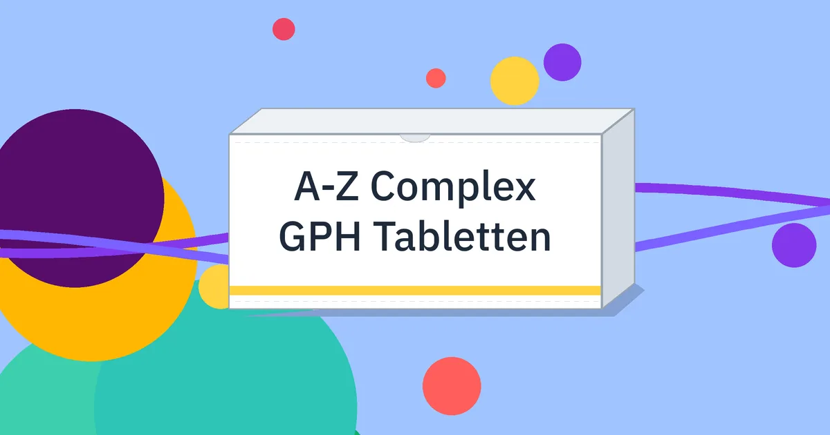 Symbolbild: Packung mit der Aufschrift A-Z Complex GPH Tabletten (PZN 10145900) – Verfügbarkeit und Bezug in Apotheken in Frankfurt am Main