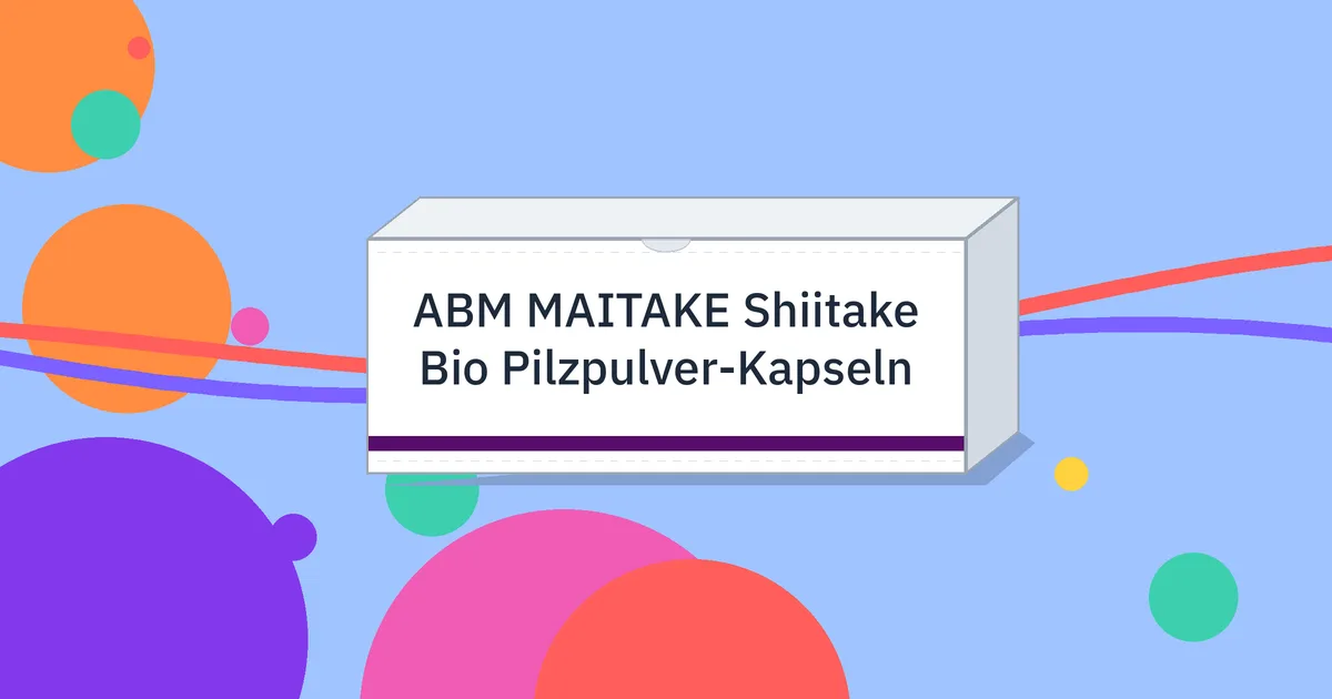 Symbolbild: Packung mit der Aufschrift ABM MAITAKE Shiitake Bio Pilzpulver-Kapseln (PZN 19710000) – Verfügbarkeit und Bezug in Apotheken in Frankfurt am Main