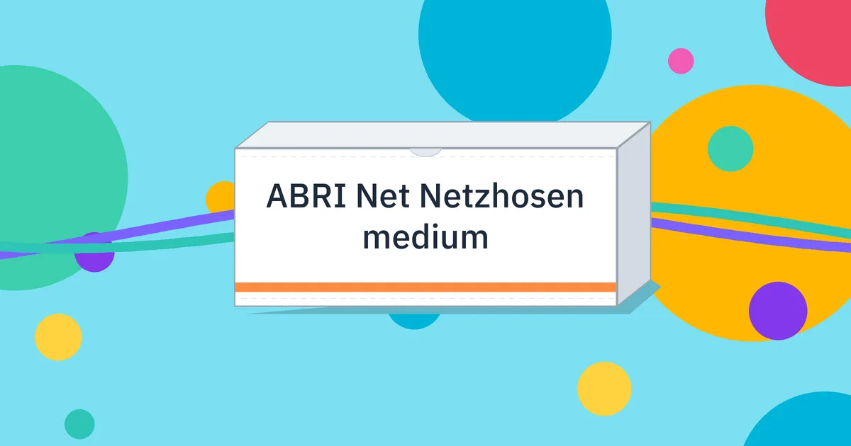 Symbolbild: Packung mit der Aufschrift ABRI Net Netzhosen medium (PZN 04975945) – Verfügbarkeit und Bezug in Apotheken in Frankfurt am Main