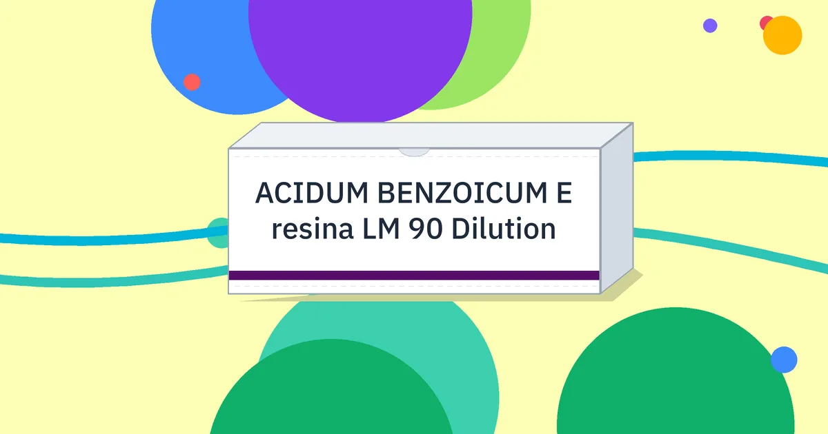 Symbolbild: Packung mit der Aufschrift ACIDUM BENZOICUM E resina LM 90 Dilution (PZN 16241906) – Verfügbarkeit und Bezug in Apotheken in Frankfurt am Main