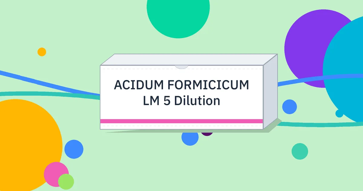 Symbolbild: Packung mit der Aufschrift ACIDUM FORMICICUM LM 5 Dilution (PZN 12751823) – Verfügbarkeit und Bezug in Apotheken in Frankfurt am Main