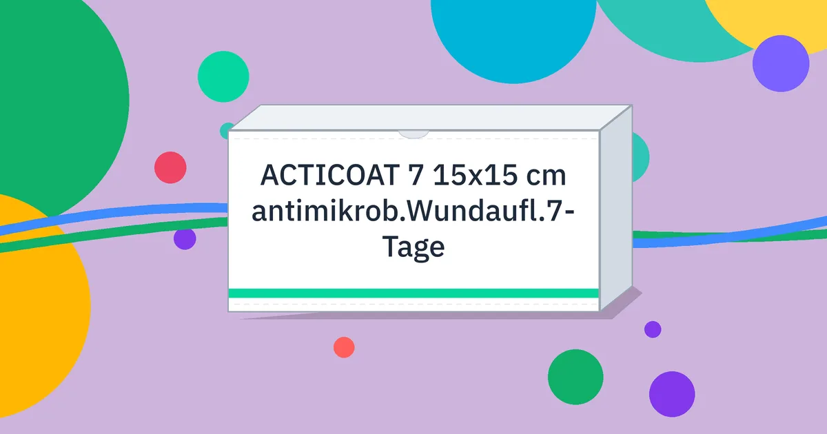 Symbolbild: Packung mit der Aufschrift ACTICOAT 7 15x15 cm antimikrob.Wundaufl.7-Tage (PZN 09314332) – Verfügbarkeit und Bezug in Apotheken in Frankfurt am Main