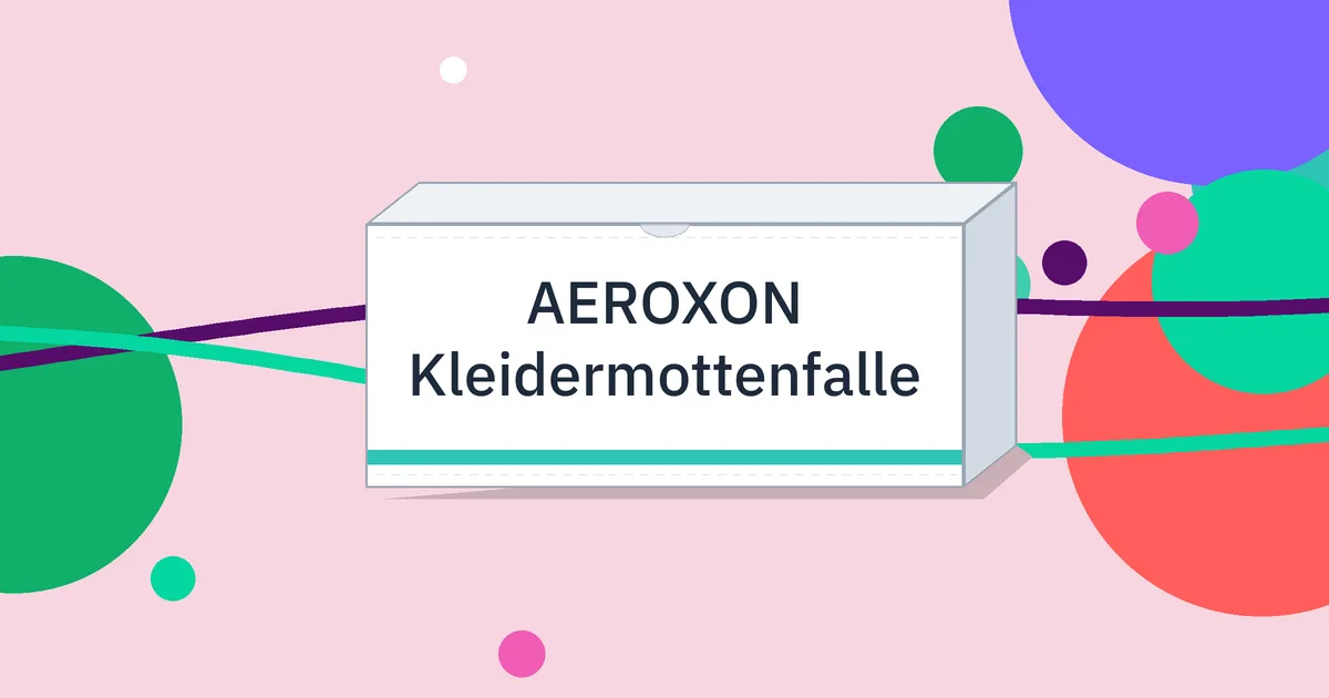 Symbolbild: Packung mit der Aufschrift AEROXON Kleidermottenfalle (PZN 02459352) – Verfügbarkeit und Bezug in Apotheken in Frankfurt am Main