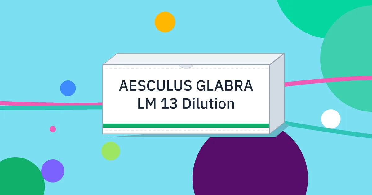 Symbolbild: Packung mit der Aufschrift AESCULUS GLABRA LM 13 Dilution (PZN 13299213) – Verfügbarkeit und Bezug in Apotheken in Frankfurt am Main