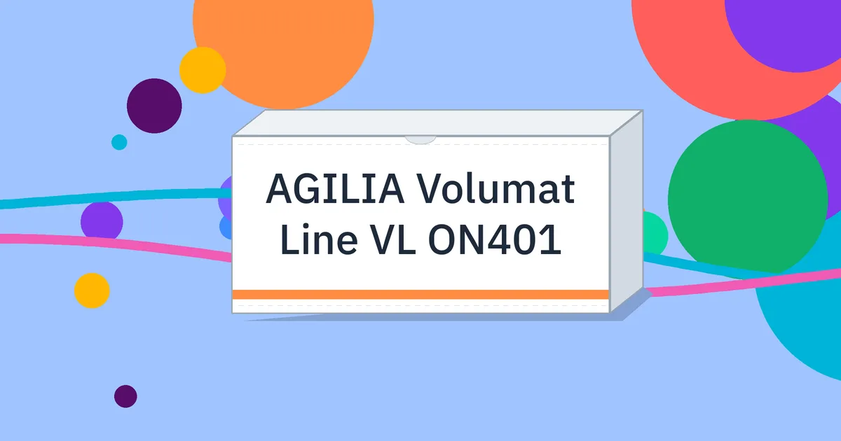 Symbolbild: Packung mit der Aufschrift AGILIA Volumat Line VL ON401 (PZN 11279347) – Verfügbarkeit und Bezug in Apotheken in Frankfurt am Main