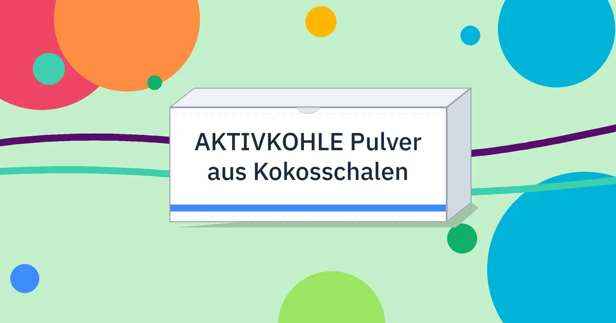 Symbolbild: Packung mit der Aufschrift AKTIVKOHLE Pulver aus Kokosschalen (PZN 16794321) – Verfügbarkeit und Bezug in Apotheken in Frankfurt am Main