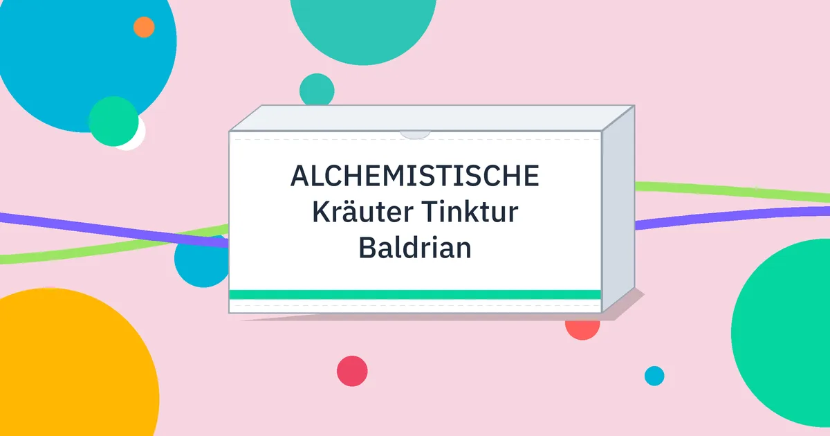 Symbolbild: Packung mit der Aufschrift ALCHEMISTISCHE Kräuter Tinktur Baldrian (PZN 17418583) – Verfügbarkeit und Bezug in Apotheken in Frankfurt am Main
