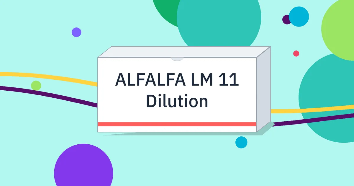 Symbolbild: Packung mit der Aufschrift ALFALFA LM 11 Dilution (PZN 13310156) – Verfügbarkeit und Bezug in Apotheken in Frankfurt am Main