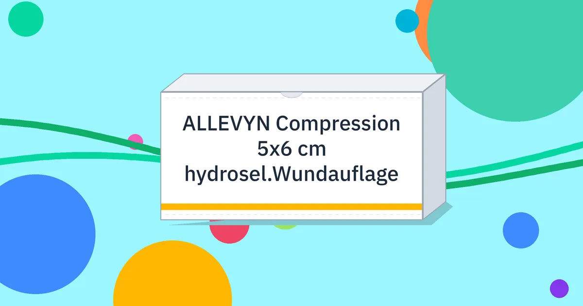 Symbolbild: Packung mit der Aufschrift ALLEVYN Compression 5x6 cm hydrosel.Wundauflage (PZN 05869033) – Verfügbarkeit und Bezug in Apotheken in Frankfurt am Main