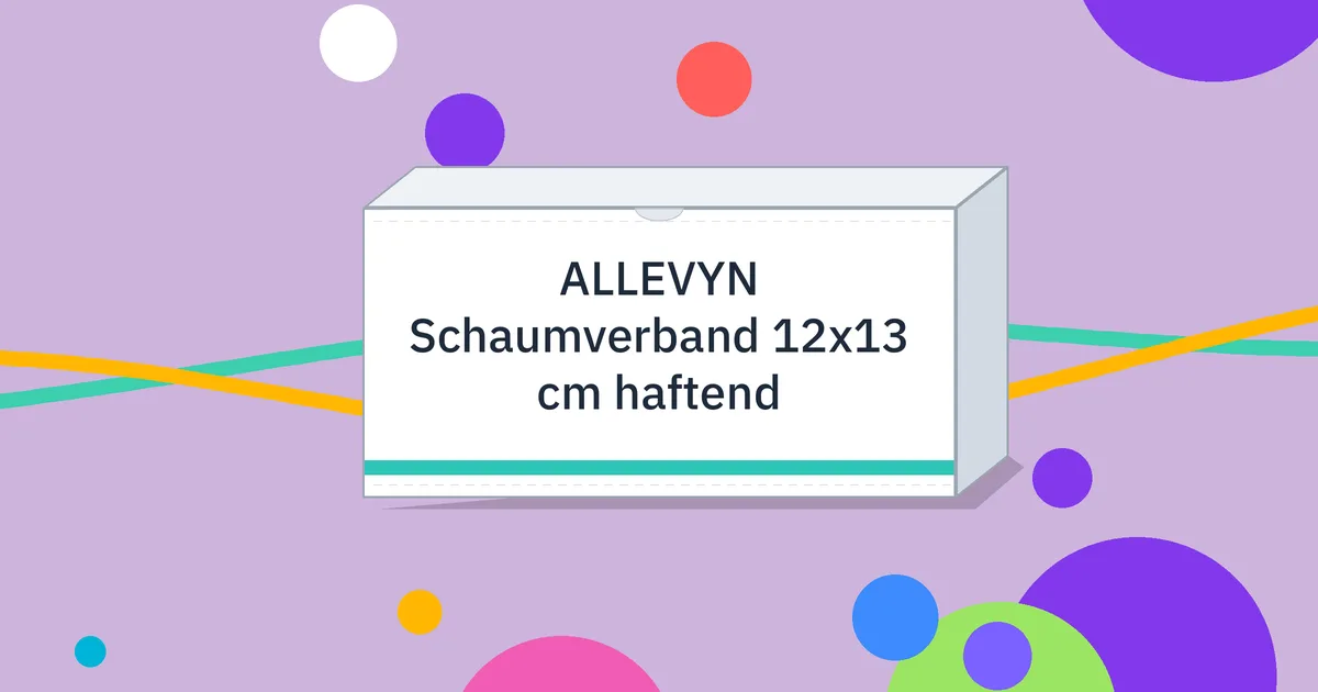 Symbolbild: Packung mit der Aufschrift ALLEVYN Schaumverband 12x13 cm haftend (PZN 18051788) – Verfügbarkeit und Bezug in Apotheken in Frankfurt am Main