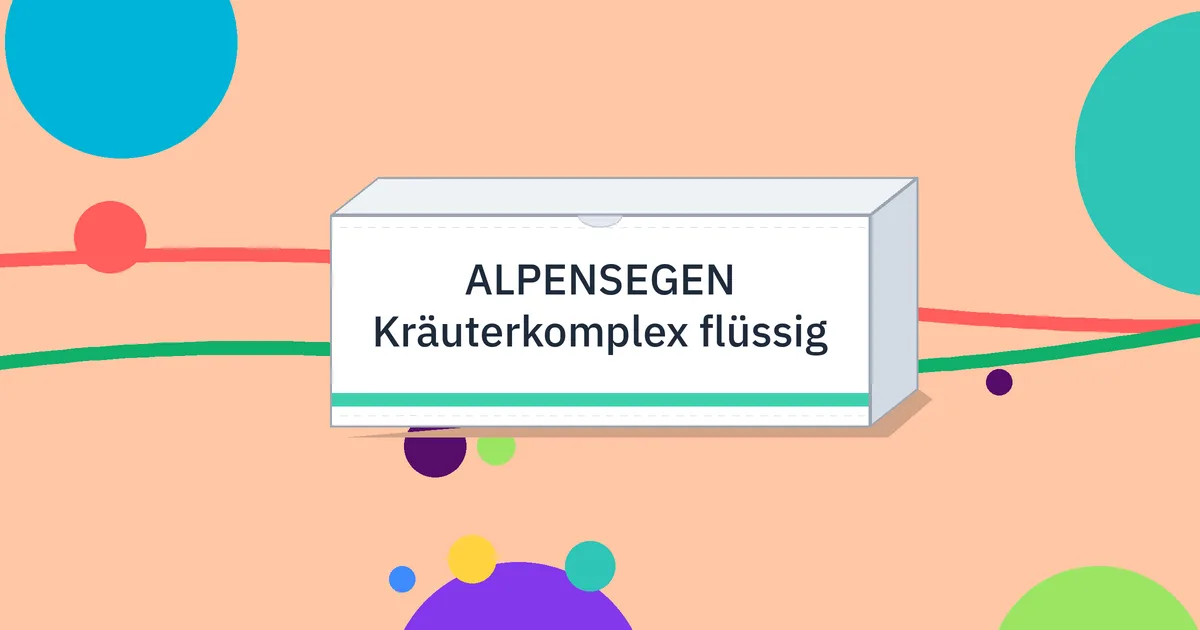 Symbolbild: Packung mit der Aufschrift ALPENSEGEN Kräuterkomplex flüssig (PZN 11163679) – Verfügbarkeit und Bezug in Apotheken in Frankfurt am Main