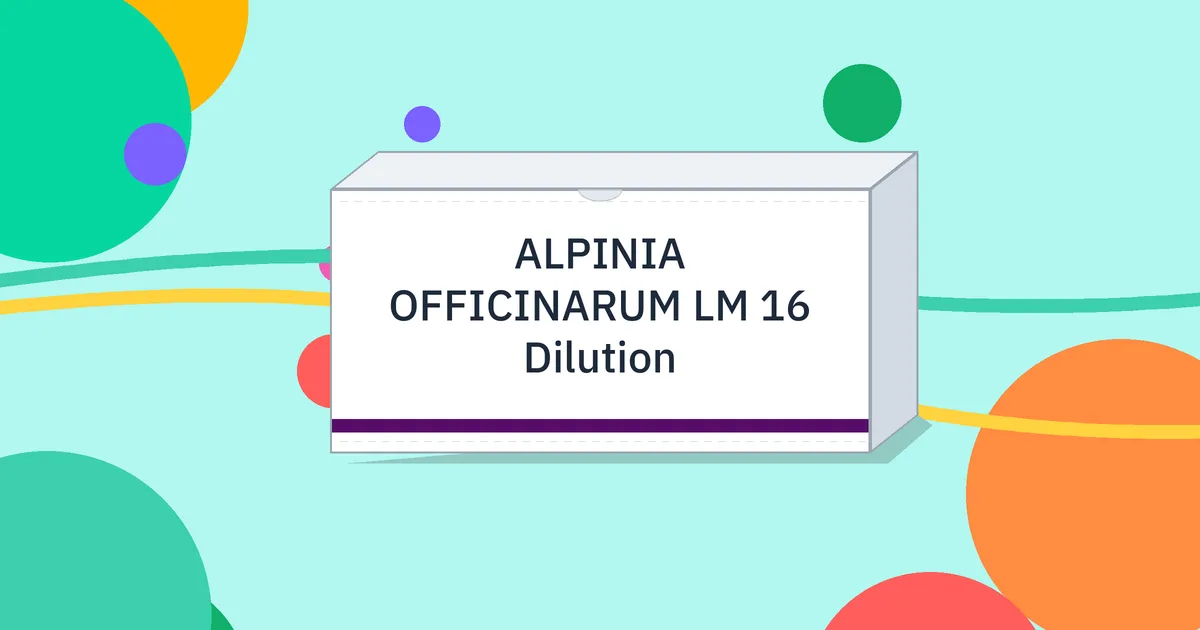 Symbolbild: Packung mit der Aufschrift ALPINIA OFFICINARUM LM 16 Dilution (PZN 13313887) – Verfügbarkeit und Bezug in Apotheken in Frankfurt am Main