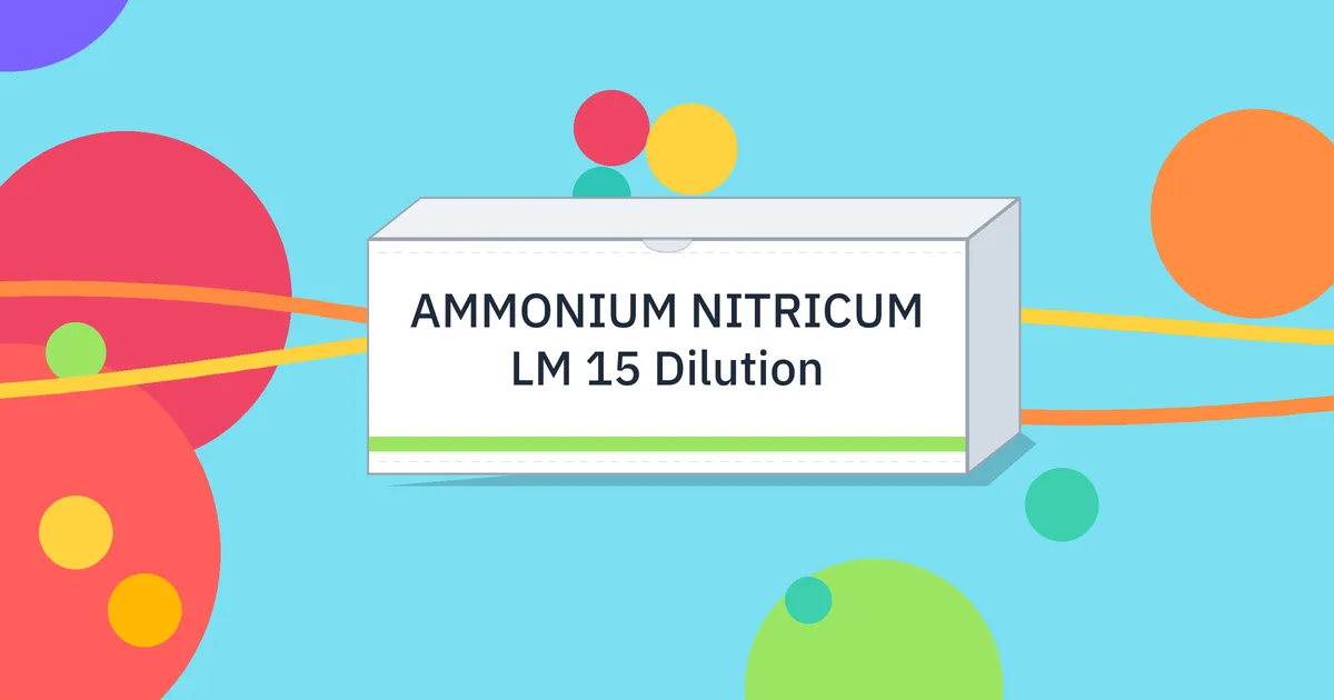Symbolbild: Packung mit der Aufschrift AMMONIUM NITRICUM LM 15 Dilution (PZN 13321846) – Verfügbarkeit und Bezug in Apotheken in Frankfurt am Main