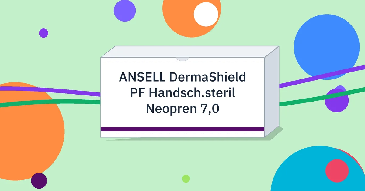 Symbolbild: Packung mit der Aufschrift ANSELL DermaShield PF Handsch.steril Neopren 7,0 (PZN 06915545) – Verfügbarkeit und Bezug in Apotheken in Frankfurt am Main