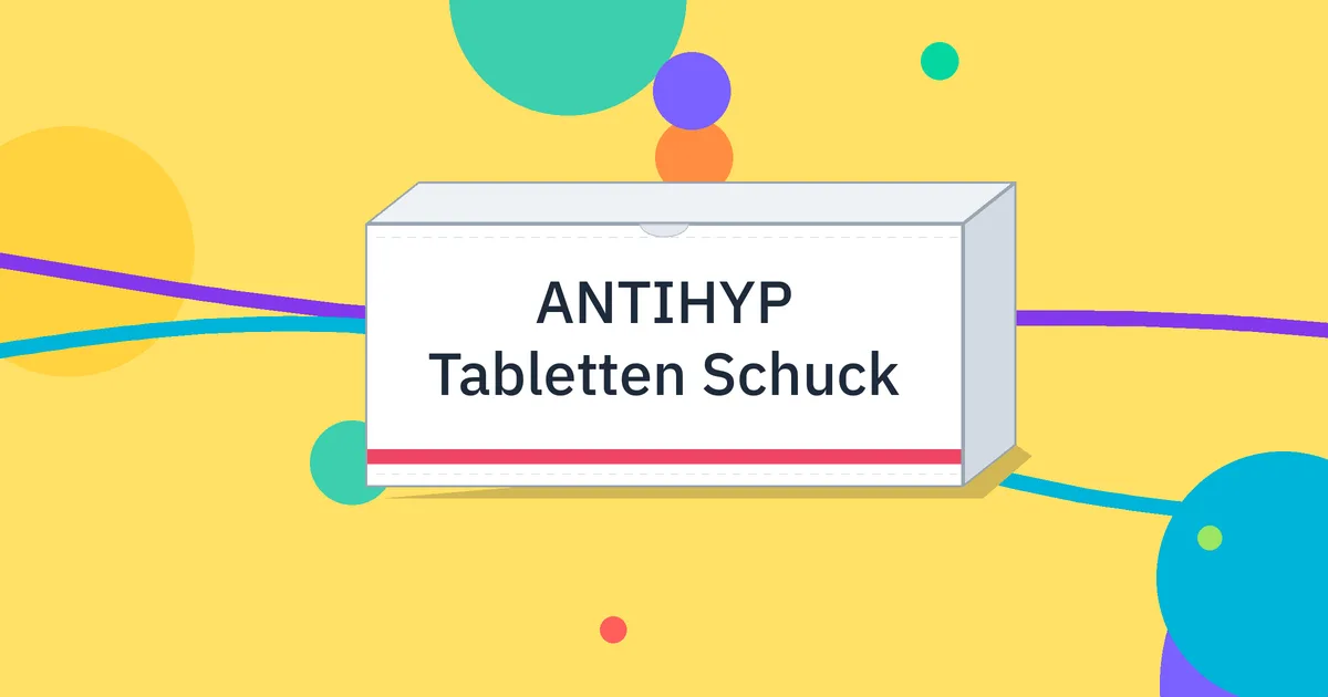 Symbolbild: Packung mit der Aufschrift ANTIHYP Tabletten Schuck (PZN 06801221) – Verfügbarkeit und Bezug in Apotheken in Frankfurt am Main