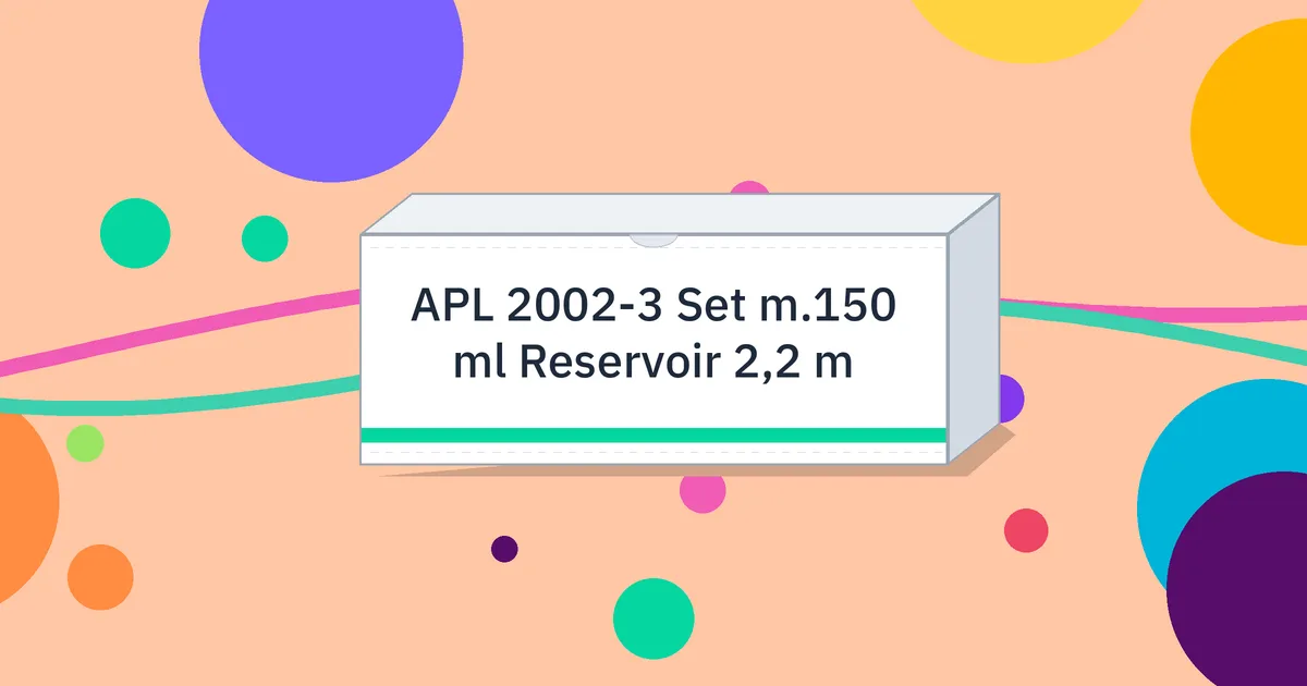 Symbolbild: Packung mit der Aufschrift APL 2002-3 Set m.150 ml Reservoir 2,2 m (PZN 03405950) – Verfügbarkeit und Bezug in Apotheken in Frankfurt am Main
