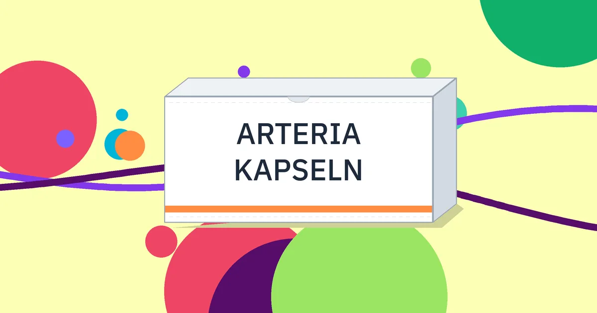 Symbolbild: Packung mit der Aufschrift ARTERIA KAPSELN (PZN 09735140) – Verfügbarkeit und Bezug in Apotheken in Frankfurt am Main