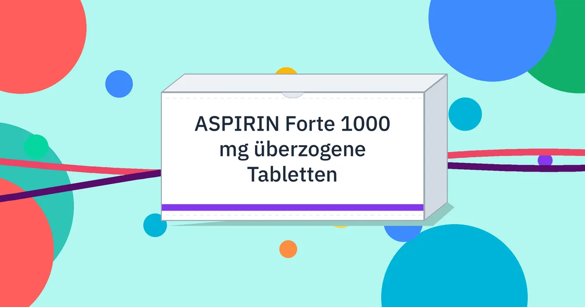 Symbolbild: Packung mit der Aufschrift ASPIRIN Forte 1000 mg überzogene Tabletten (PZN 14436770) – Verfügbarkeit und Bezug in Apotheken in Frankfurt am Main