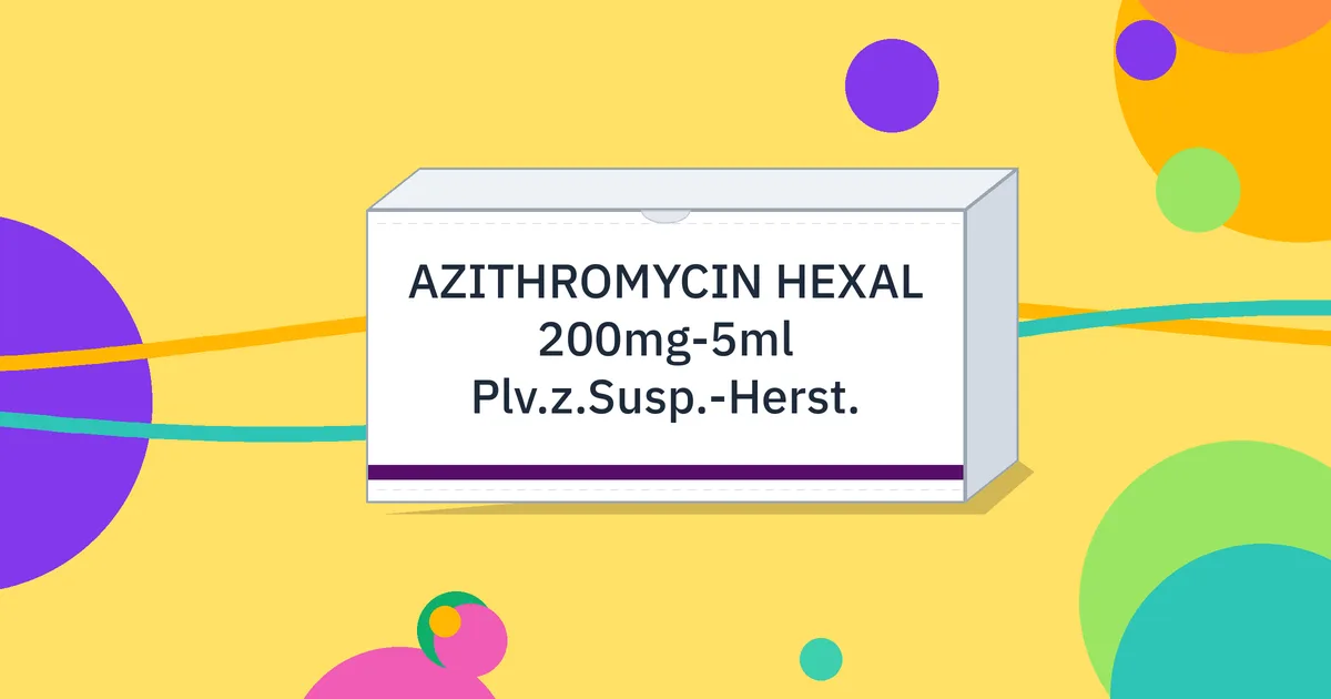 Symbolbild: Packung mit der Aufschrift AZITHROMYCIN HEXAL 200mg-5ml Plv.z.Susp.-Herst. (PZN 00278379) – Verfügbarkeit und Bezug in Apotheken in Frankfurt am Main