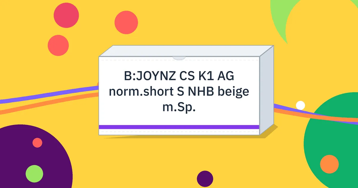 Symbolbild: Packung mit der Aufschrift B:JOYNZ CS K1 AG norm.short S NHB beige m.Sp. (PZN 20530875) – Verfügbarkeit und Bezug in Apotheken in Frankfurt am Main