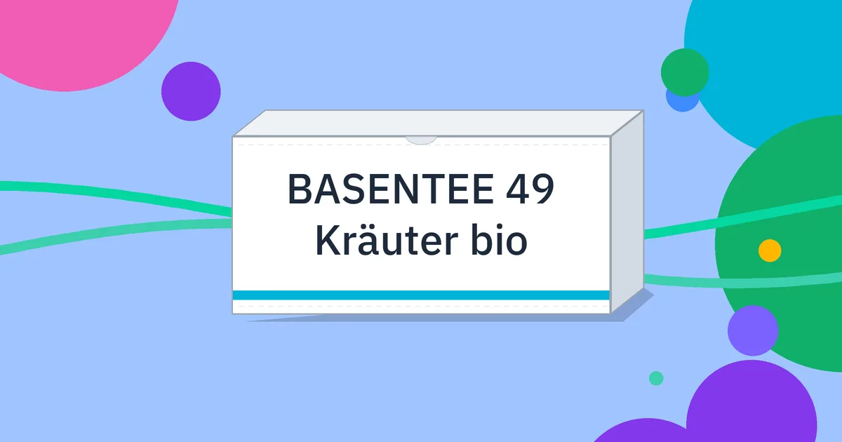 Symbolbild: Packung mit der Aufschrift BASENTEE 49 Kräuter bio (PZN 10931917) – Verfügbarkeit und Bezug in Apotheken in Frankfurt am Main