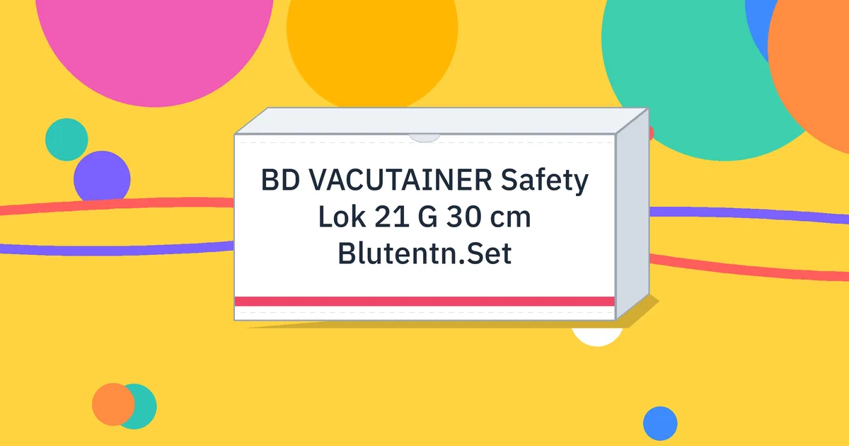 Symbolbild: Packung mit der Aufschrift BD VACUTAINER Safety Lok 21 G 30 cm Blutentn.Set (PZN 01111552) – Verfügbarkeit und Bezug in Apotheken in Frankfurt am Main