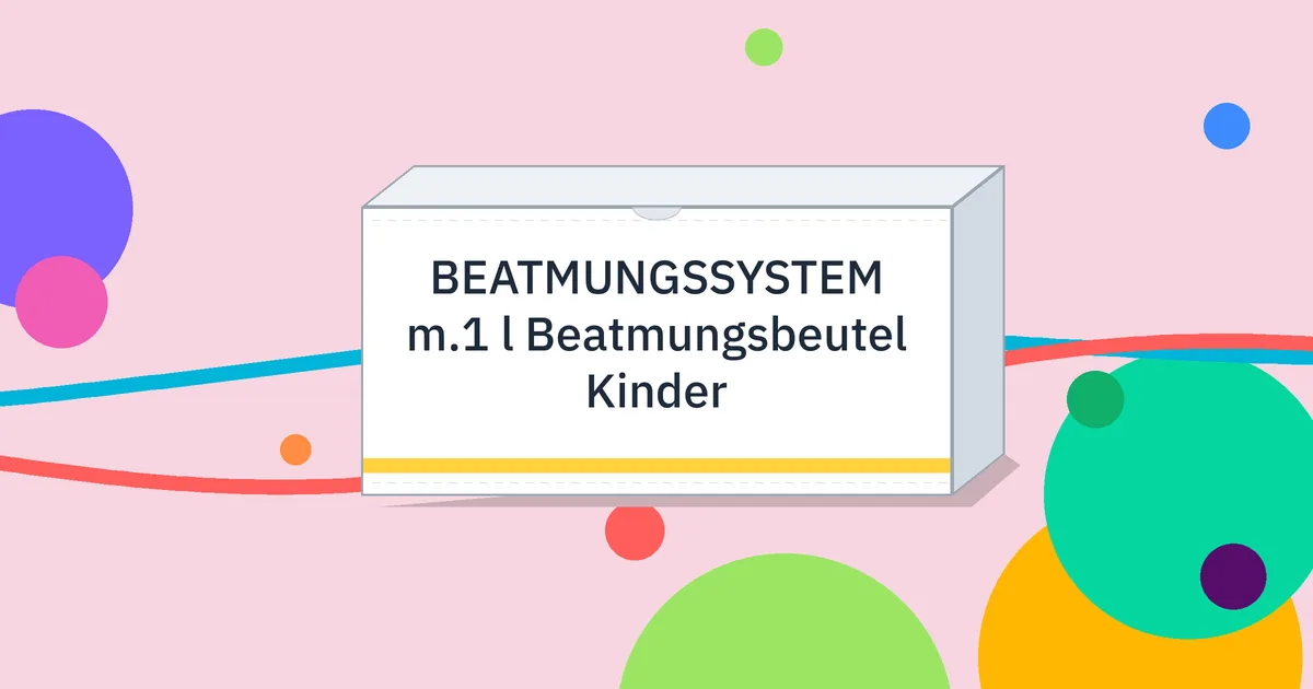 Symbolbild: Packung mit der Aufschrift BEATMUNGSSYSTEM m.1 l Beatmungsbeutel Kinder (PZN 00788519) – Verfügbarkeit und Bezug in Apotheken in Frankfurt am Main