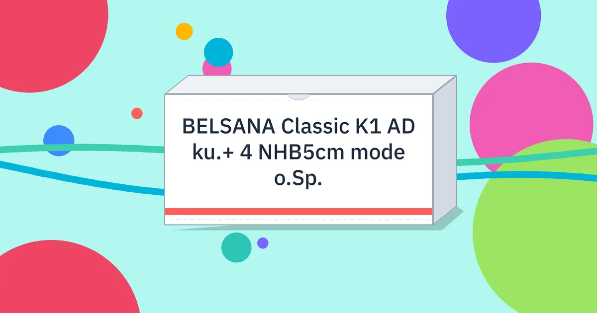 Symbolbild: Packung mit der Aufschrift BELSANA Classic K1 AD ku.+ 4 NHB5cm mode o.Sp. (PZN 19256216) – Verfügbarkeit und Bezug in Apotheken in Frankfurt am Main