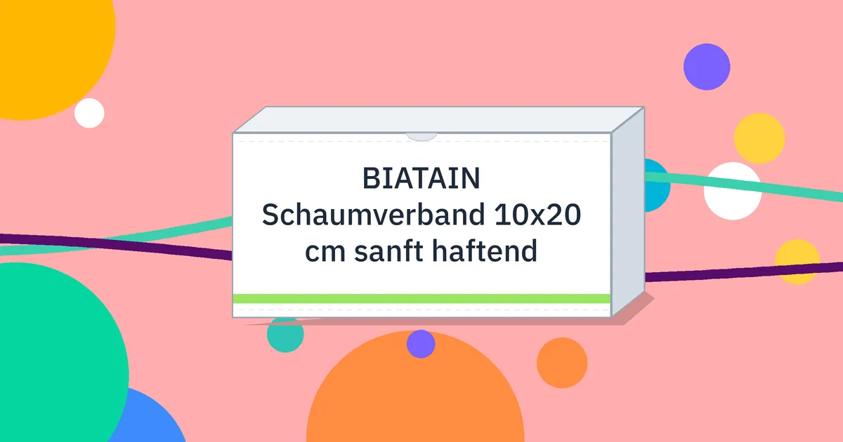 Symbolbild: Packung mit der Aufschrift BIATAIN Schaumverband 10x20 cm sanft haftend (PZN 16009285) – Verfügbarkeit und Bezug in Apotheken in Frankfurt am Main