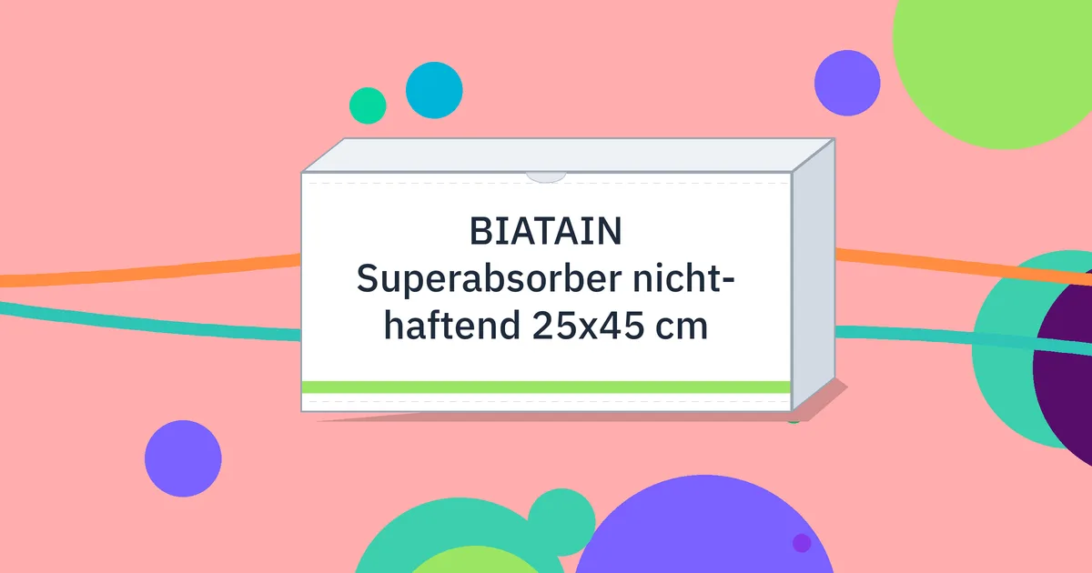 Symbolbild: Packung mit der Aufschrift BIATAIN Superabsorber nicht-haftend 25x45 cm (PZN 19808897) – Verfügbarkeit und Bezug in Apotheken in Frankfurt am Main