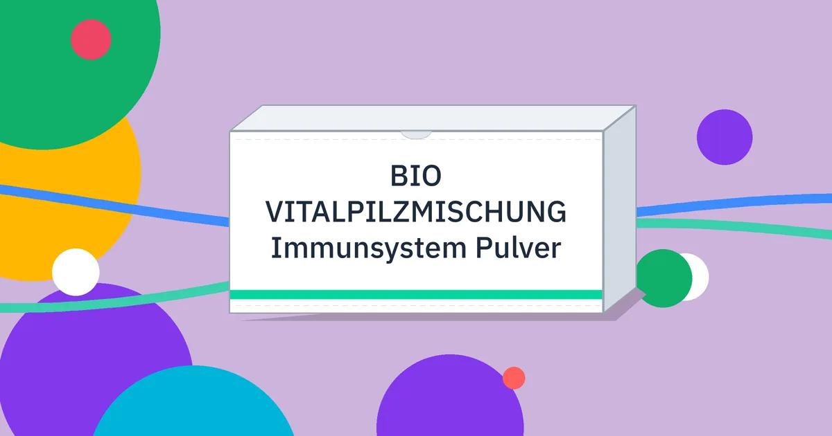 Symbolbild: Packung mit der Aufschrift BIO VITALPILZMISCHUNG Immunsystem Pulver (PZN 19132477) – Verfügbarkeit und Bezug in Apotheken in Frankfurt am Main
