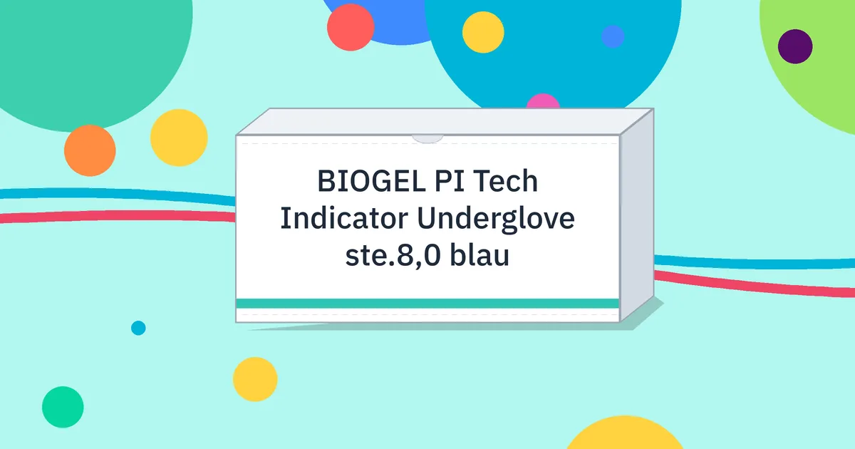 Symbolbild: Packung mit der Aufschrift BIOGEL PI Tech Indicator Underglove ste.8,0 blau (PZN 20866776) – Verfügbarkeit und Bezug in Apotheken in Frankfurt am Main