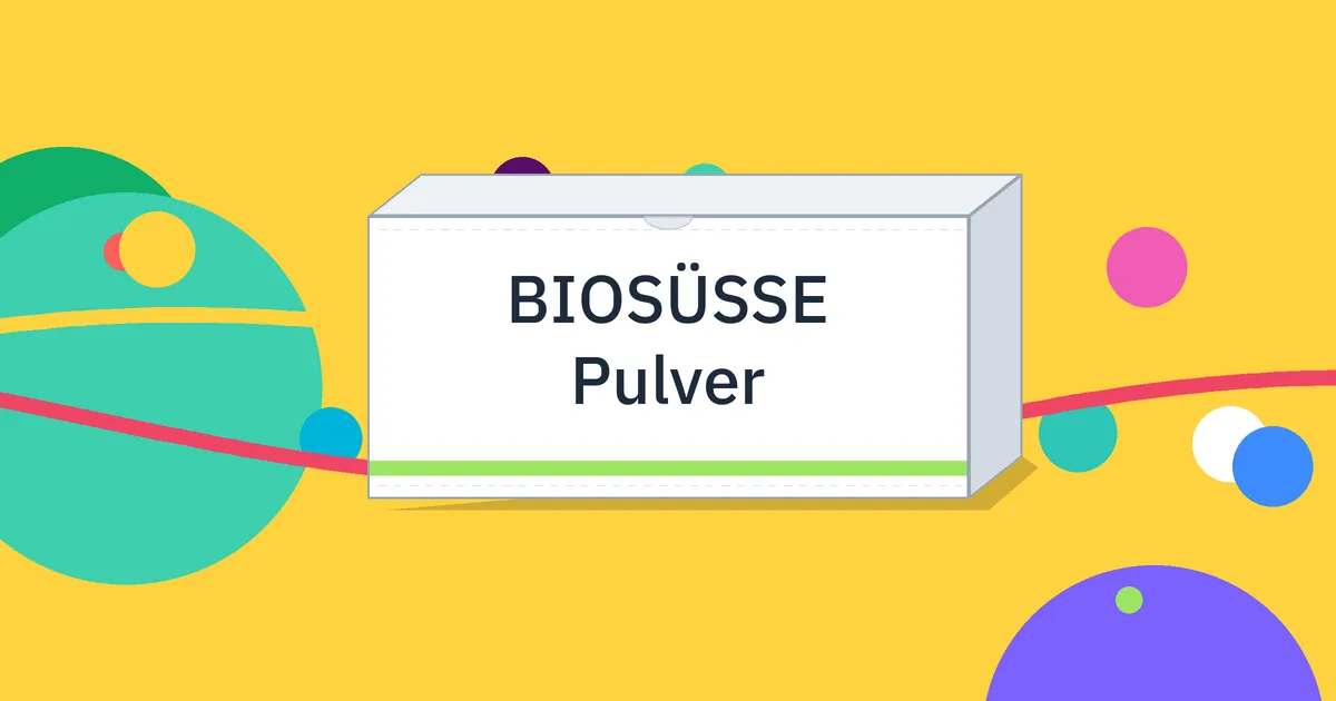 Symbolbild: Packung mit der Aufschrift BIOSÜSSE Pulver (PZN 12909141) – Verfügbarkeit und Bezug in Apotheken in Frankfurt am Main
