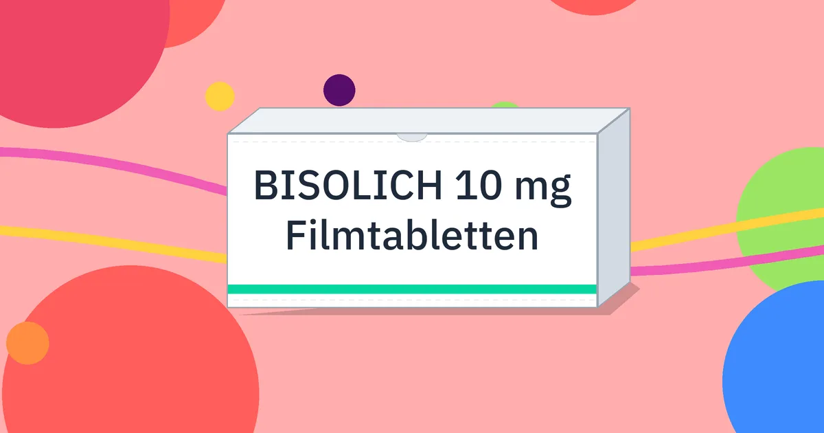 Symbolbild: Packung mit der Aufschrift BISOLICH 10 mg Filmtabletten (PZN 00992881) – Verfügbarkeit und Bezug in Apotheken in Frankfurt am Main