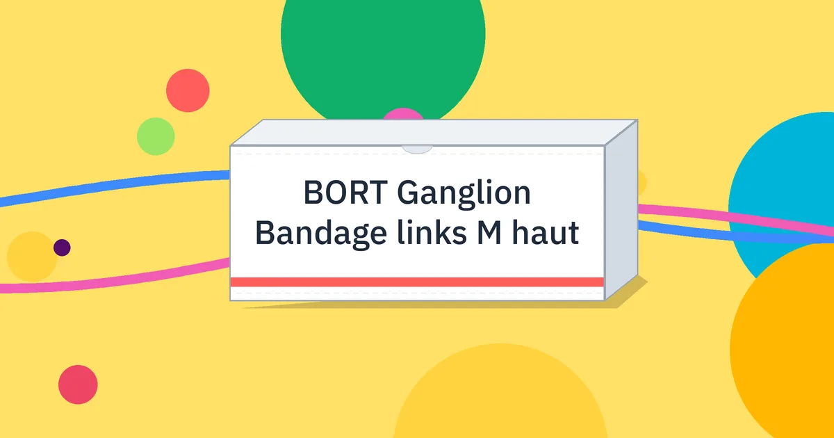 Symbolbild: Packung mit der Aufschrift BORT Ganglion Bandage links M haut (PZN 06084877) – Verfügbarkeit und Bezug in Apotheken in Frankfurt am Main
