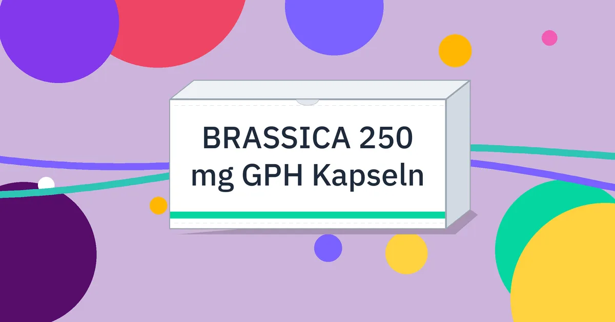 Symbolbild: Packung mit der Aufschrift BRASSICA 250 mg GPH Kapseln (PZN 00951043) – Verfügbarkeit und Bezug in Apotheken in Frankfurt am Main