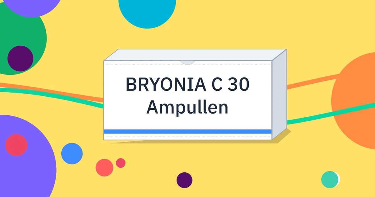 Symbolbild: Packung mit der Aufschrift BRYONIA C 30 Ampullen (PZN 11704537) – Verfügbarkeit und Bezug in Apotheken in Frankfurt am Main