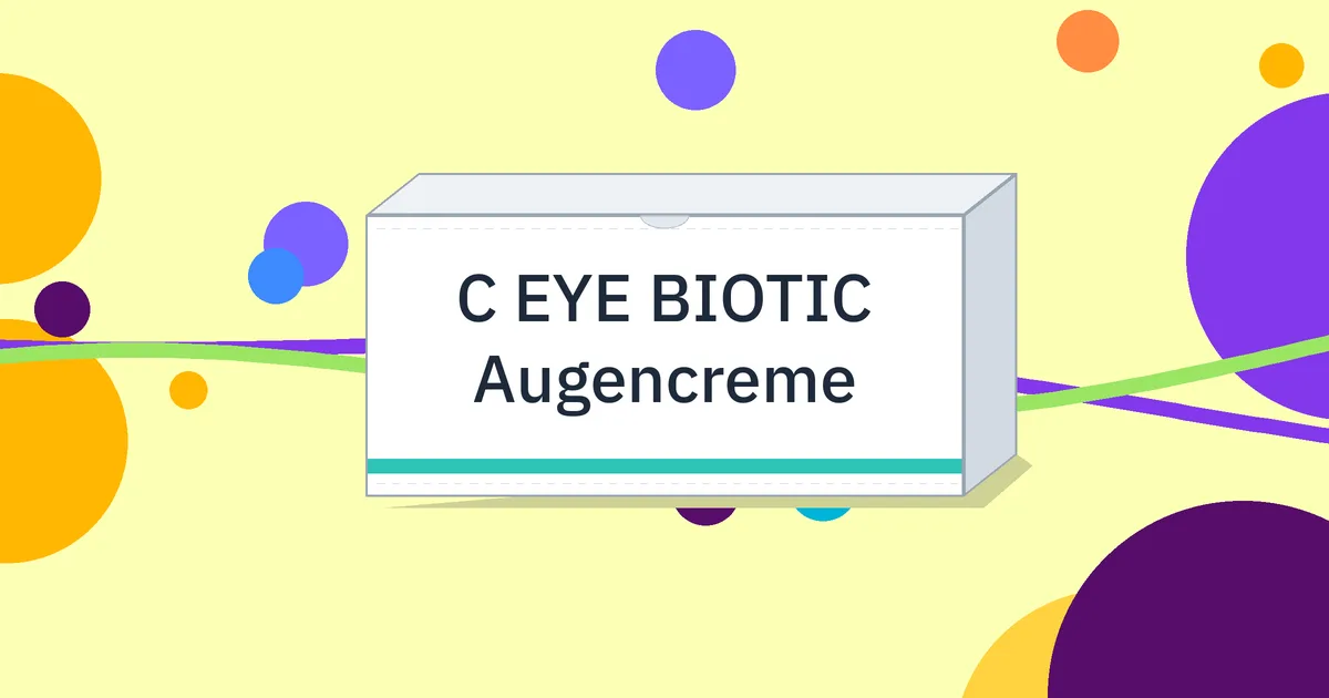 Symbolbild: Packung mit der Aufschrift C EYE BIOTIC Augencreme (PZN 20787278) – Verfügbarkeit und Bezug in Apotheken in Frankfurt am Main
