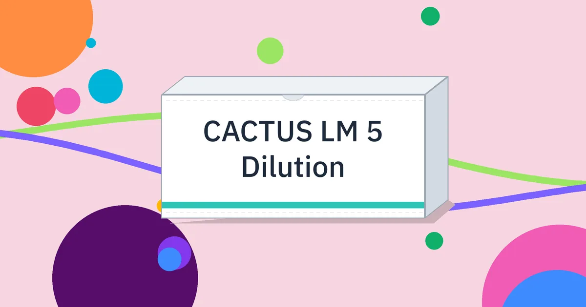 Symbolbild: Packung mit der Aufschrift CACTUS LM 5 Dilution (PZN 12797334) – Verfügbarkeit und Bezug in Apotheken in Frankfurt am Main
