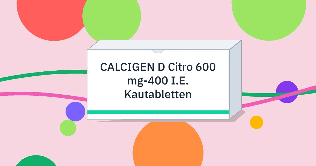 Symbolbild: Packung mit der Aufschrift CALCIGEN D Citro 600 mg-400 I.E. Kautabletten (PZN 01138545) – Verfügbarkeit und Bezug in Apotheken in Frankfurt am Main