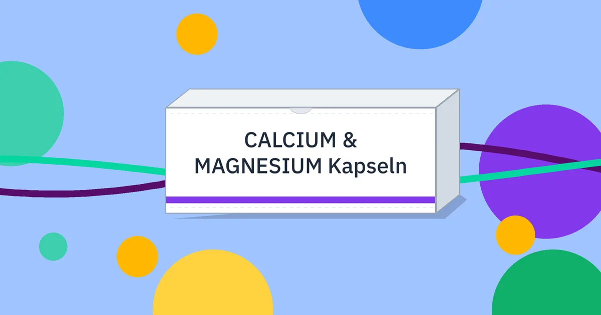 Symbolbild: Packung mit der Aufschrift CALCIUM & MAGNESIUM Kapseln (PZN 19642333) – Verfügbarkeit und Bezug in Apotheken in Frankfurt am Main
