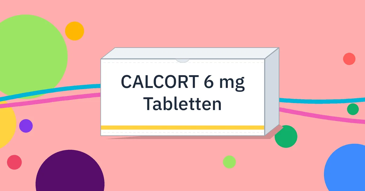Symbolbild: Packung mit der Aufschrift CALCORT 6 mg Tabletten (PZN 19392557) – Verfügbarkeit und Bezug in Apotheken in Frankfurt am Main