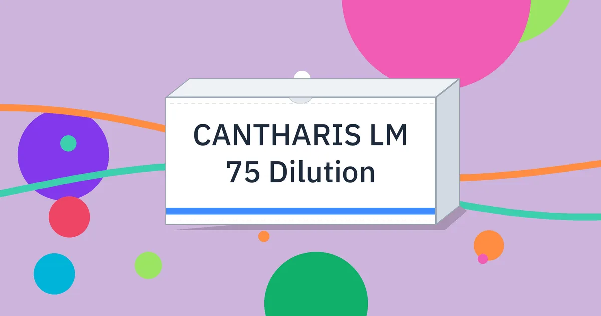 Symbolbild: Packung mit der Aufschrift CANTHARIS LM 75 Dilution (PZN 12808440) – Verfügbarkeit und Bezug in Apotheken in Frankfurt am Main