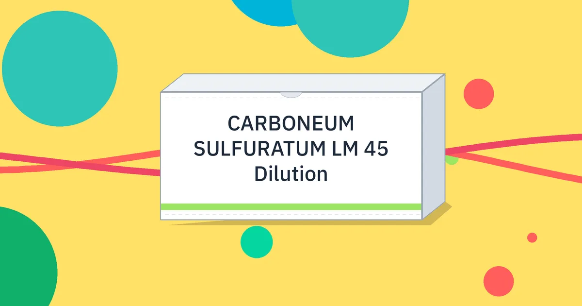 Symbolbild: Packung mit der Aufschrift CARBONEUM SULFURATUM LM 45 Dilution (PZN 12810112) – Verfügbarkeit und Bezug in Apotheken in Frankfurt am Main