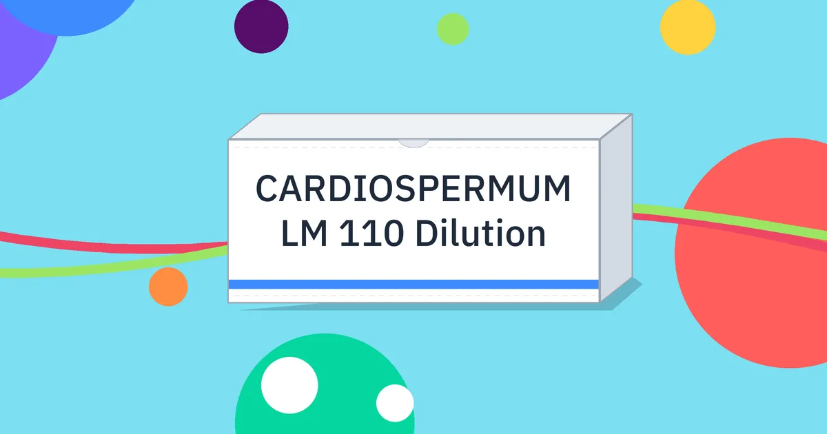 Symbolbild: Packung mit der Aufschrift CARDIOSPERMUM LM 110 Dilution (PZN 12810626) – Verfügbarkeit und Bezug in Apotheken in Frankfurt am Main