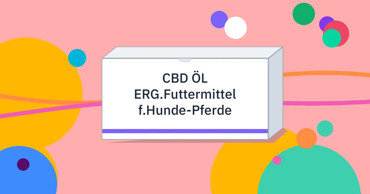 Symbolbild: Packung mit der Aufschrift CBD ÖL ERG.Futtermittel f.Hunde-Pferde (PZN 17531842) – Verfügbarkeit und Bezug in Apotheken in Frankfurt am Main