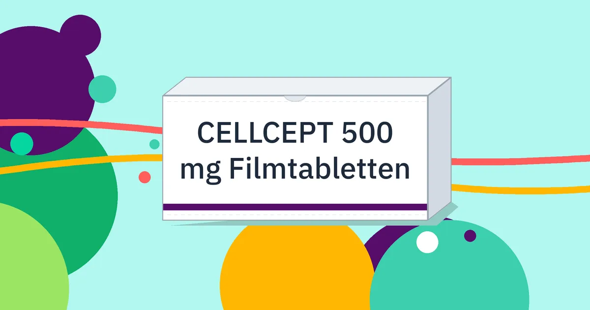 Symbolbild: Packung mit der Aufschrift CELLCEPT 500 mg Filmtabletten (PZN 19661299) – Verfügbarkeit und Bezug in Apotheken in Frankfurt am Main